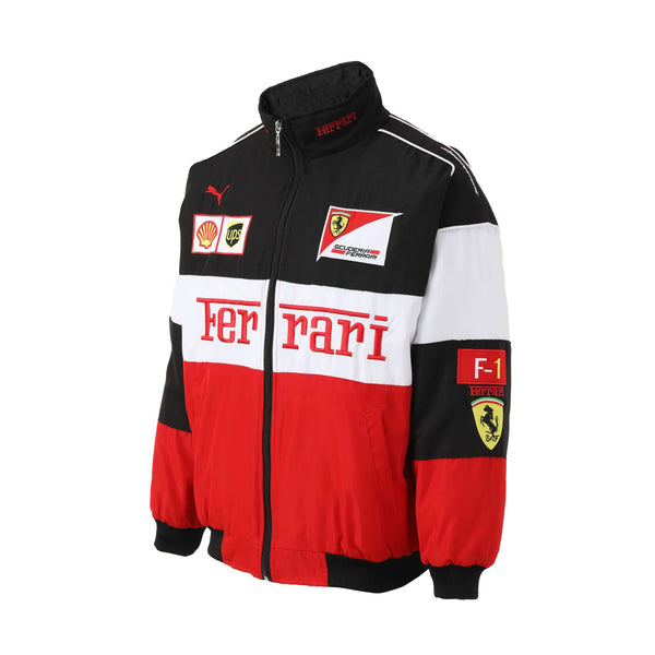 White Ferrari Vintage Racing Jacket | Sportcify